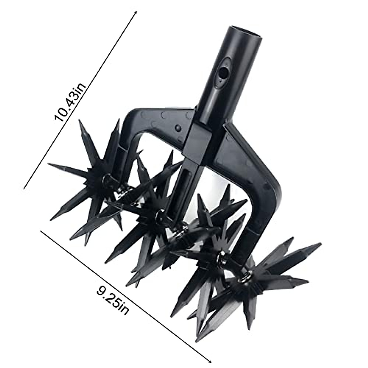 Kakasi Grass Loose Soil waresGardening Rotary Tiller,Manual Cultivator,Hand-Held Garden Cultivator with Detachable Tines, Reseeding Grass Or Terra Mixing(Without Pole) Tooling Tools