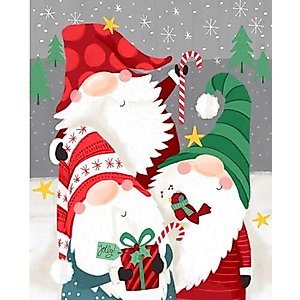 FlashPhoenix Quality Sewing Fabric - Christmas I'll Be Gnome Cute Gnomes Holiday 100% Cotton by 36 x 44 Inch Panel