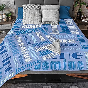 Personalized Blanket with Name Custom Throw Blanket for Kids Adults Customized Soft Name Blankets Personalized Gifts for Birthday Christmas Valentines Day 50x60