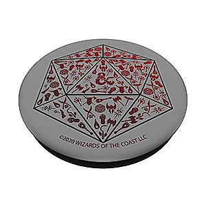 Dungeons And Dragons D20 Icon Fill PopSockets PopGrip: Swappable Grip for Phones & Tablets