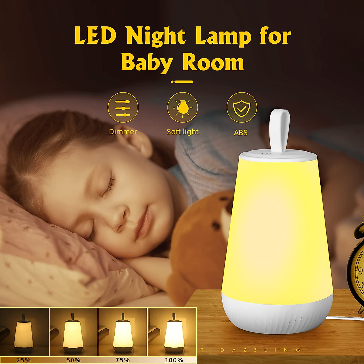 WIND STAR Baby Night Light for Kids, Nursery Night Lamp for Breastfeeding Rechargeable Bedside Touch Lamp/Warm White Mode&13 Color Changing Multicolor Lights for Bedroom Bedside,Living Room,Party