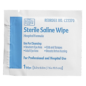 Hygea Sterile Saline Wipes, 6 x 4 Inch, C22370 (Case of 576)