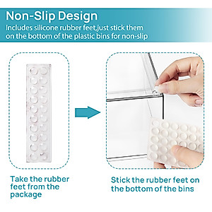 Vtopmart 2 Pack Stackable Storage Drawers, 6.6''Tall Acrylic Bathroom Makeup Organizers,Clear Plastic Storage Bins For Vanity, Undersink, Kitchen Cabinet,Pantry Organization and Storage