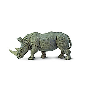 Safari Ltd. White Rhino Toy Figurine - Realistic, Hand-Painted 5.75" Model Figure - Safe, Educational Toy for Boys, Girls & Kids Ages 3+