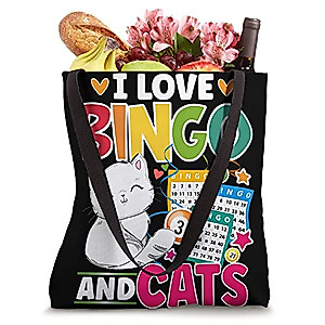 Cat Lover I Love Bingo And Cats Gambling Bingo Player Bingo Tote Bag