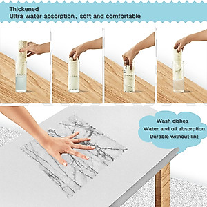 ALAZA Dish Towels Kitchen Cleaning Cloths Black and White Marble Dish Cloths Super Absorbent Kitchen Towels Lint Free Bar Tea Soft Towel Kitchen Accessories Set of 6,11"x11"