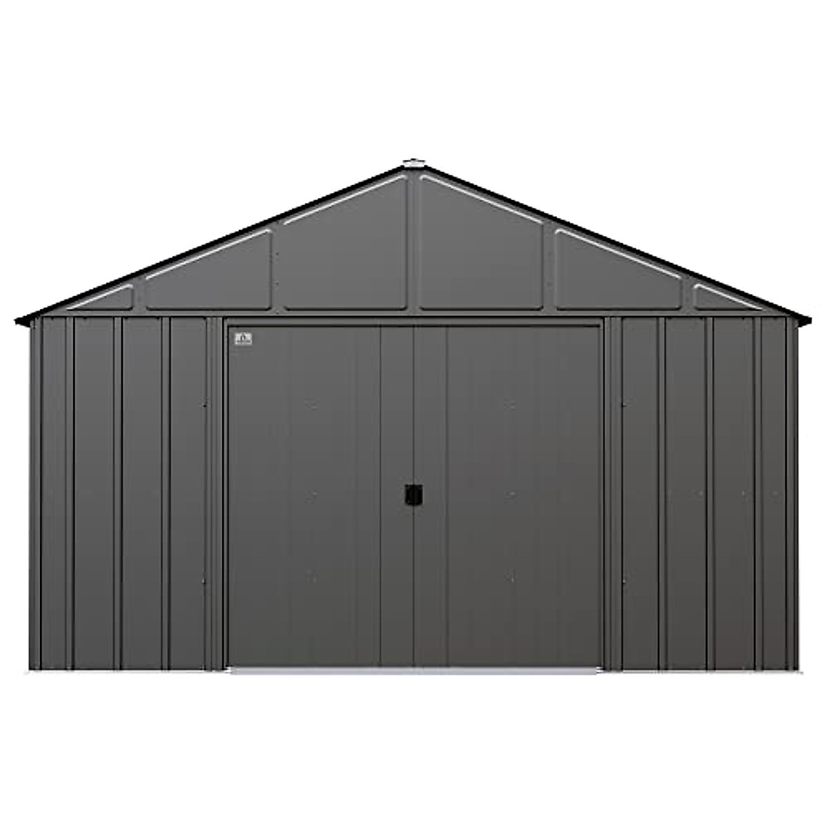 Arrow Sheds Classic 12' x 14' Outdoor Padlockable Steel Storage Shed Building, Charcoal