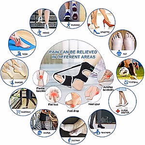Plantarelief Plantar Fasciitis Night Splint: Upgraded Plantar Fasciitis Relief Brace with Arch Support Women Men - Treatment for Plantar Fasciitis, Achilles Tendonitis, Foot Drop and Heel Pain - Black
