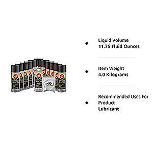 Fluid Film BLACK (12 Aerosol Cans) with DU-MOST 2' Extension Hose & Nozzle, Long Lasting Corrosion Prevention, Penetrant & Lubricant, Marine, Automotive & Snow-Handling Vehicles Undercoating, 11.75 Oz