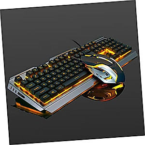 UKCOCO Backlit Keyboard Gaming Backlit Keyboard Wired Mechanical Keyboard Mechanical Mouse Mechanical Keyboards Cool LED Keyboard Gamer Mouse Set Gaming Keyboard Mechanical Feel Computer