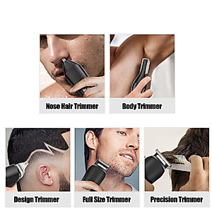 Hair Clippers for Men Beard Trimmer 6 in 1 Hair Trimmer Pro Haircut Kit Cordless USB Charging Rechargeable Waterproof Low Noise