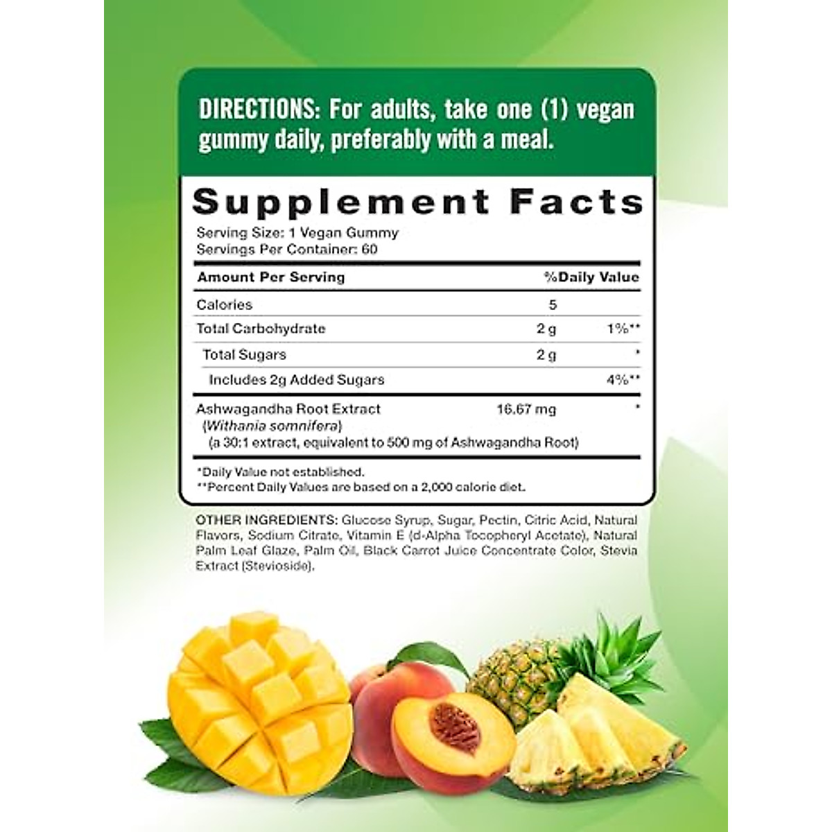 Nature's Truth Ashwagandha Gummies | 60 Tropical Flavor Gummies | Vegan, Non-GMO, & Gluten Free Supplement