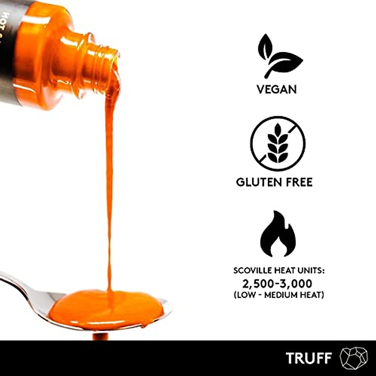 TRUFF Original Black Truffle Hot Sauce, Gourmet Hot Sauce with Ripe Chili Peppers, Black Truffle Oil, Organic Agave Nectar, Unique Flavor Experience in a Bottle, 6 oz.