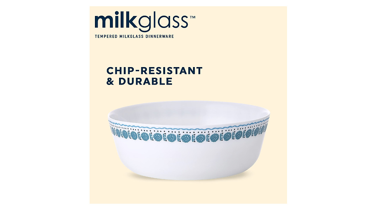 Corelle ED Bowl Set 4pk Azure Medallion - Durable & Space-Saving Bowls