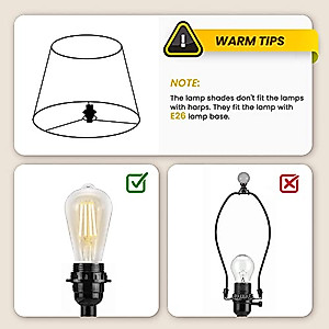 Lamp Shades Set of 2 Lampshades for Table Lamp Floor Lamps, 10x8.5x6.5" Gray Linen Lamp Shade Replacement Medium Fabric Lampshade Easy Assembly Lamps Shades