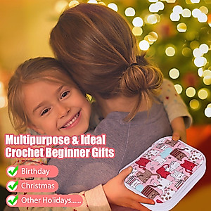 Katech Crochet Hooks Kit with Case, 85-Piece Crochet Hooks Set, Ergonomic Crochet Hook Crochet Needles Weave Yarn Kits DIY Hand Knitting Art Tools for Beginners and Experienced Crochet Lovers