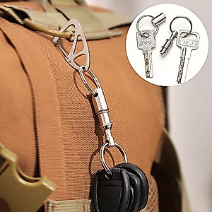 CooBigo 3 Pack Quick Release Detachable Keychain Dual Pull Apart Key Chain Spring Split Snap Separate Double Key Ring Lock Valet Keys Flashlights DIY Crafts Accessories