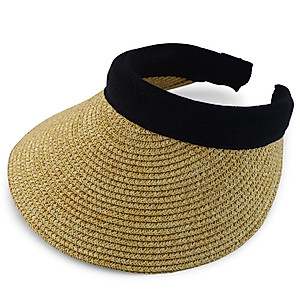 Armycrew Braided 4 Inch Toyo Brim Clip On Visor with Sweatband - Toast