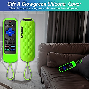 Universal TV Remote for All Roku TV with Luminous Protective Case,Replacement for TCL Roku/for Hisense Roku/for Sharp Roku TV,TV Remote with Netflix Disney+/Hulu/Prime Video