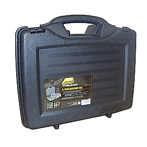 Plano Protector Series Four Pistol Case, Large, Black, Hunting Gun Case with Padlock Tabs and Foam Padding, Hard Plastic Pistol and Accessory Case