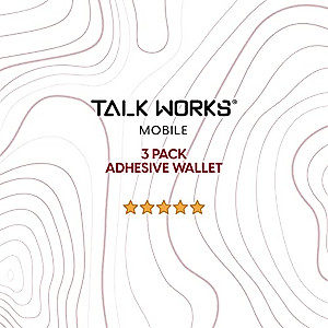 TALK WORKS Phone Credit Card Holder Adhesive Wallet Compatible w/ iPhone 13/13 Pro/13 Pro Max/14/14 Plus/14 Pro/14 Pro Max - Stick On ID Pocket (Black, Pack of 3)