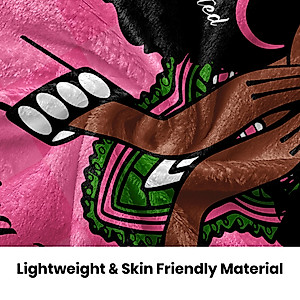 VMASUEY Nurse Gifts Blanket 60"x50", Nurses Week Gifts, Black Nurse Appreciation Gifts, Pink and Green Blanket for Black Girl Nurse Practitioner Gift, African American Nurse Graduation