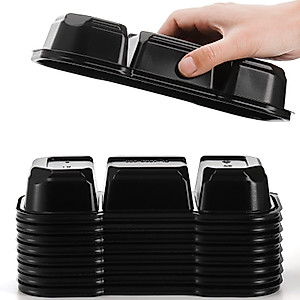 Hiceeden 50 Pack 16 Oz Meal Prep Containers with 3 Compartments, Disposable Plastic Bento Boxes Stackable To Go Food Containers Travel Lunch Boxes for Office, School, Picnic, Microwave Safe