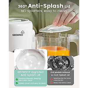 GROWNSY Baby Food Maker with Steam Basket, One Step Baby Food Processor Steamer Puree Blender Grinder Mills Machine, Auto Cooking Grinding and Sterili-zing for Healthy Homemade Baby Food, BPA-Free