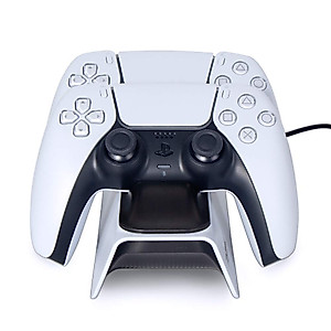 Upgraded PS5 Controller Charger, Fast Charging Dualsense Charging Station for Dual Playstation 5 Controllers with LED Indicator, White…