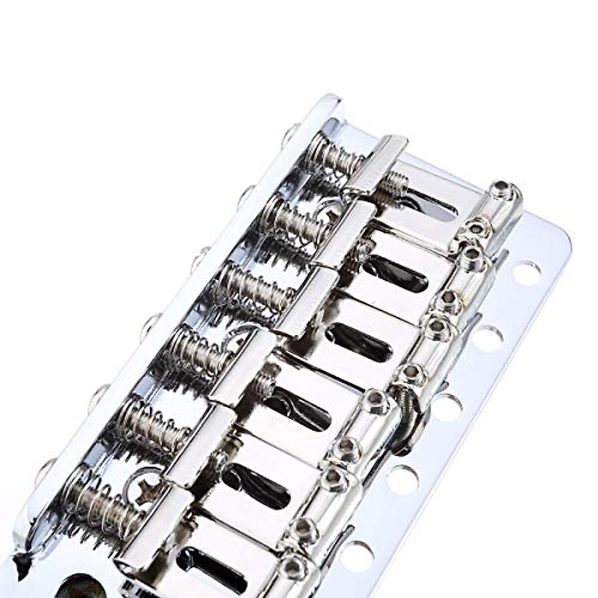 Musiclily Pro 56.5mm Vintage Guitar 6 Screw Tremolo Bridge Steel Saddles for Vintage Fender American Strat Stratocaster Electric Guitar, Chrome