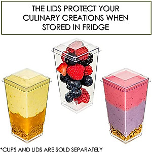 DLux 50 Lids for 3 oz Square Tall Mini Dessert Cups