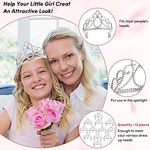 XiangGuanQianYing 12 Pieces Dress up Crowns Princess Crowns and Tiaras Dress up Costume Party Favor Accessories Silver Tiaras for Little Girls for Kids Wedding Prom Birthday Party