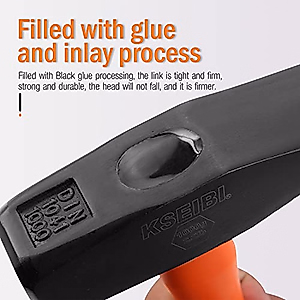 KSEIBI Engineers Machinist Blacksmith Strike Club Hammer (Soft Grip Handle, 1.10 lb / 500 grams)
