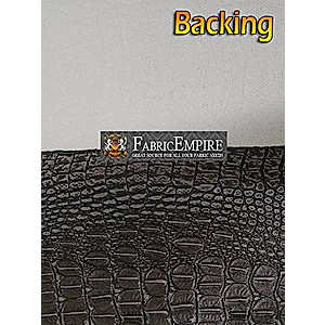 Vinyl Crocodile Allie Fake Leather Upholstery 54" Wide Fabric by The Yard (Ebony Black)