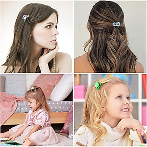 Carede Mini 1.2 inch Plastic No-Slip Grip Jaw Hair Clip,Floral Printed Small Acrylic Hair Claw Clips for Girls and Women,Pack of 12