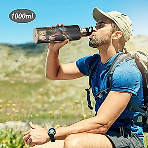 ALAZA Dinosaur Tyrannosaurus Rex Water Bottle with Straw Lid Vacuum Insulated Stainless Steel Thermo Flask Water Bottle 20oz