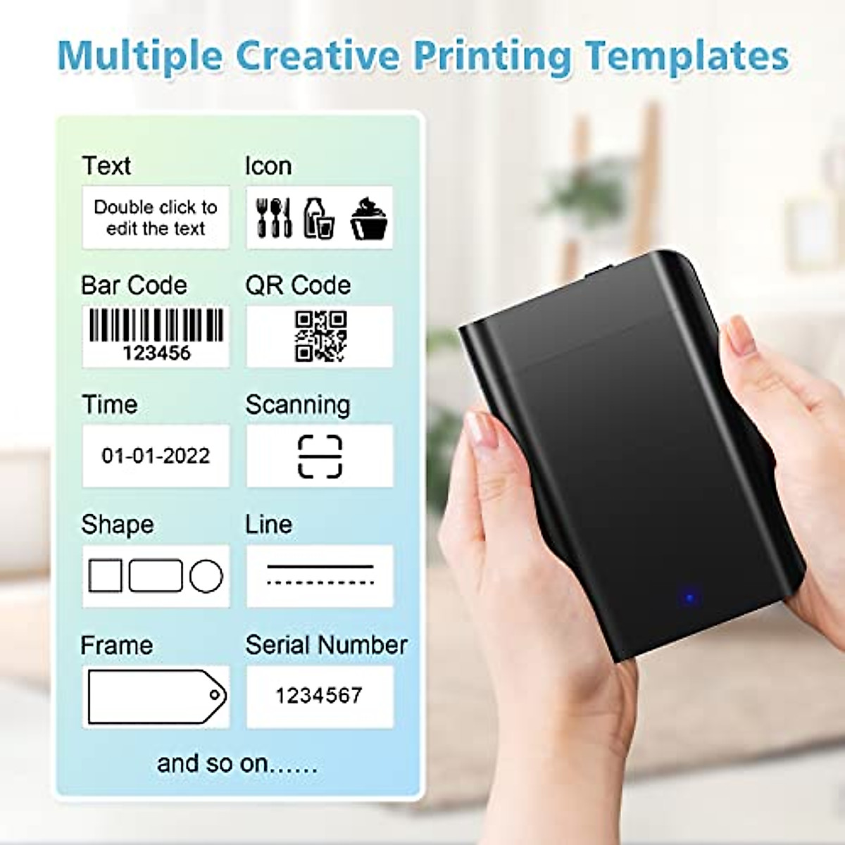 TOYIZO Label Makers, Small Portable Label Maker Machine with Tape, USB-C Rechargeable Thermal Label Printer, Wireless Bluetooth Label Printer for Labeling, Kids Items, Organizing