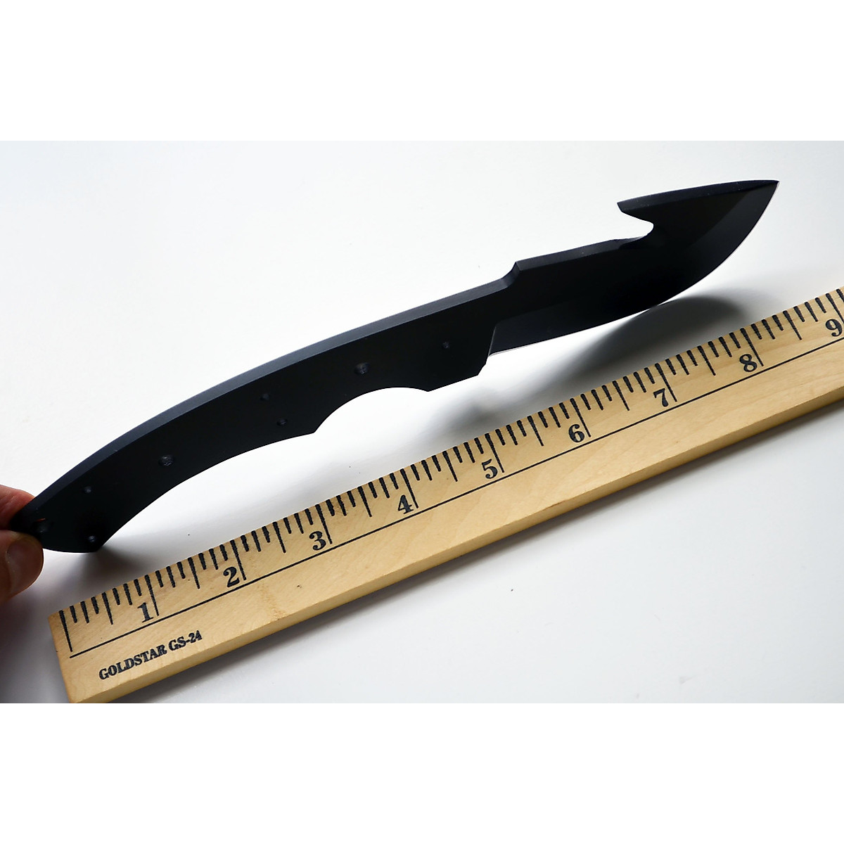 Whole Earth Supply 1095 High Carbon Steel Guthook Knife Blank Blade Hunting Skinning Skinner 1095HC Black Powder Coated