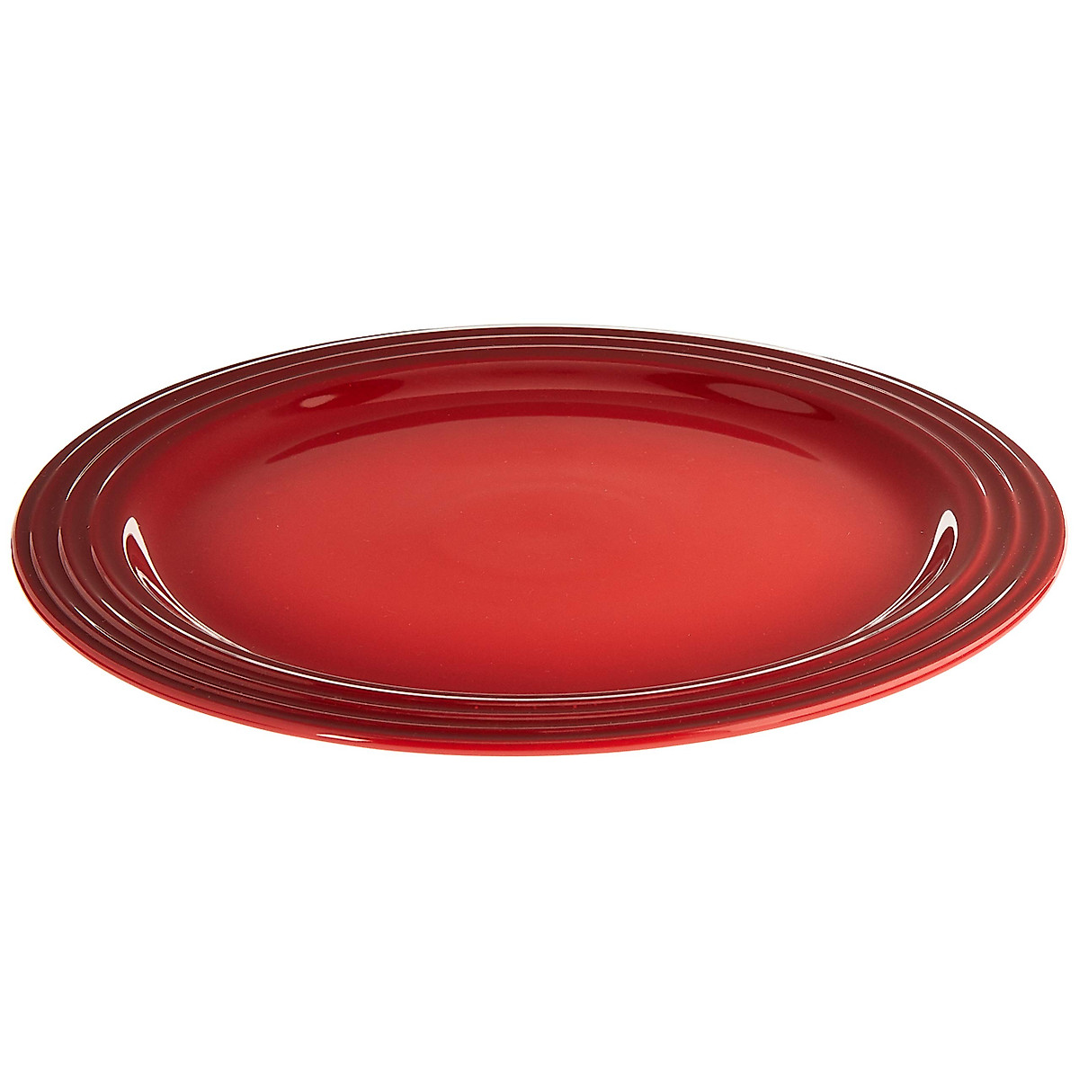 Le Creuset Stoneware Dinner Plates, Set of 4, 11.25" Each, Cerise