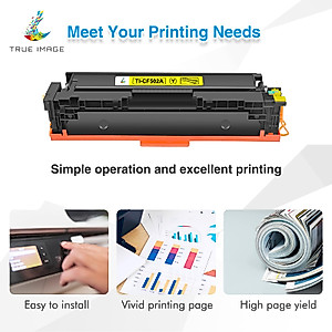 TRUE IMAGE Compatible Toner Cartridge Replacement for HP 202A CF500A 202X M281fdw HP Color Pro MFP M281fdw M281cdw M254dw M281fdn M254 M281 202 Toner Printer (Black Cyan Yellow Magenta, 4-Pack)