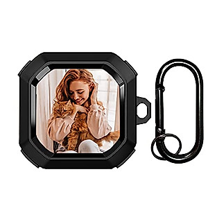 SHUMEI Custom Picture Buds Case Compatible for Samsung Galaxy Buds 2 Pro 2022, Buds 2 2021, Buds Pro 2021, Buds Live 2020 Released Hard PC Shockproof Personalized Case Protective Cover with Keychain