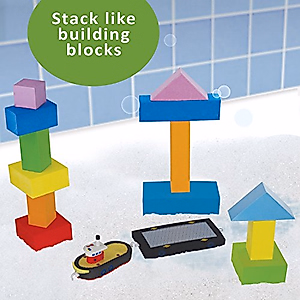 BathBlocks Just Think Toys Bathtime Consruction Building Toy - Tug Boat & Barge (22092)