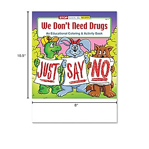 ZOCO - Drug Use Prevention - Educational Coloring Books (25 Bulk Pack, Without Crayons) - Community Outreach, Stay Drug Free Safety Handouts for Children - Games, Puzzles, Activities for Kids