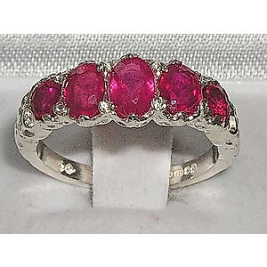 LetsBuyGold 925 Sterling Silver Real Genuine Ruby Womens Promise Ring - Size 9
