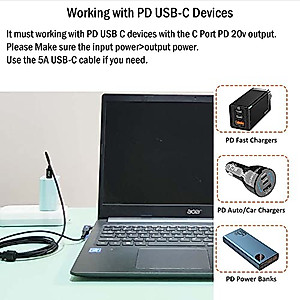 USB C to Slim Tip Charging Cable for Acer Chromebook 11 13 14 15 R11 CB3 CB5 C740 C720 C720p C738T C731 CB3-532 CB3-131 CB3-111 CB3-531 CB5-571 CB5-311 CB5-132T