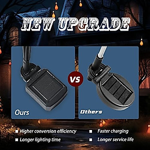 Halloween Decorations Outdoor Solar Scary Eyeball Lights - 2 Pack 12 LED Waterproof Halloween Path Lights, Green Eyeball Swaying Firefly Lights for Yard/Garden/Lawn/Party/Landscape Decoration