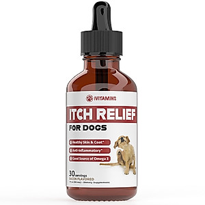 Itch Relief for Dogs | Dog Itch Relief | Helps to Naturally Relieve Itching, Allergies, & More by Improving the Skin & Coat Health | Allergy Relief for Dogs Itching | Dog Itching Skin Relief | 1 fl oz