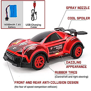 Liberty Imports Buggy Remote Control Race Car Kids- 2.4 GHZ Fast Stunt RC Race Car Toy LED Light Racer with Smoke, Rechargeable Battery Race Car Mist Boys Fog Racer