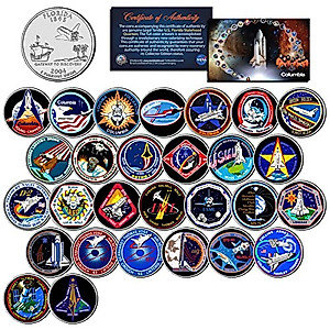 SPACE SHUTTLE COLUMBIA MISSIONS Colorized Florida Quarters U.S. 28 Coin Set NASA