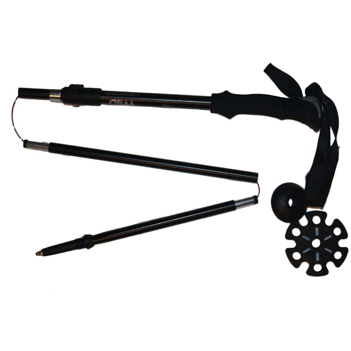 4 Season ski Poles Tri-Fold Trekking Poles/Sticks Folding Collapsible Adjustable and Ultralight - Perfect for Skiing,Hiking, Walking, Backpacking Pair with 2 Pairs of Baskets